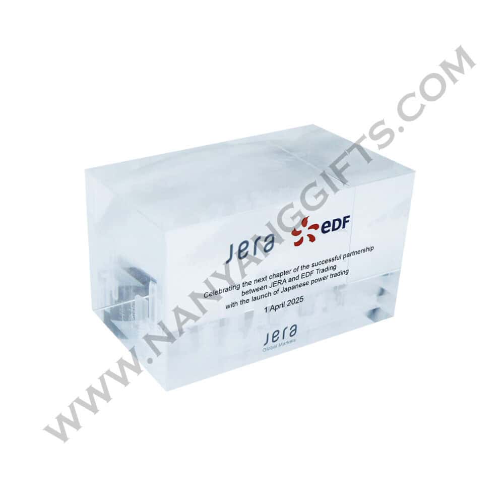 Premium Crystal Paper Weight Block | Enhance Office Aesthetic