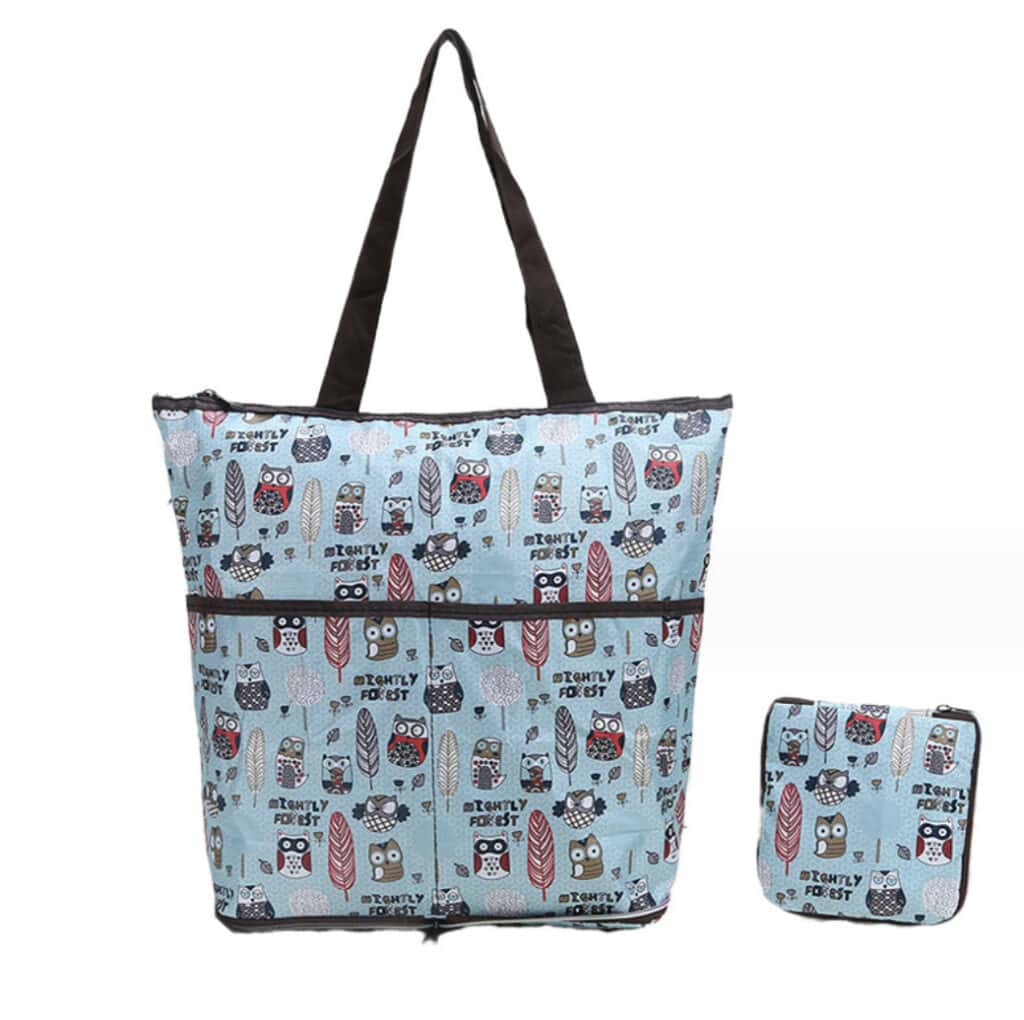 Eco Friendly Foldable Waterproof Travel & Shopping Bag with Zip