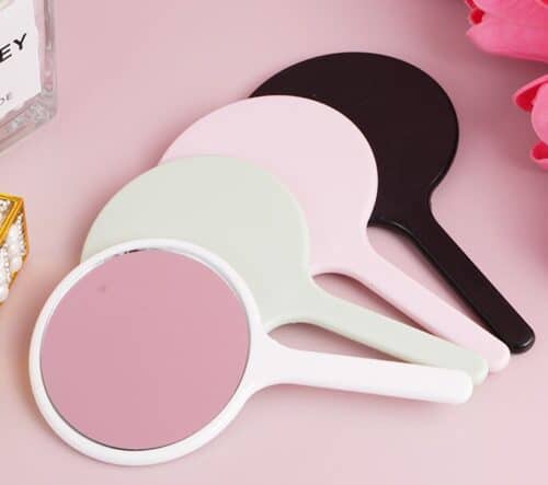 New Mini Plastic Round Handheld Mirror - Stylish and Portable