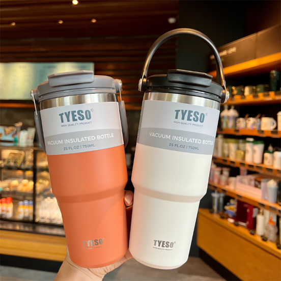 TYESO Large Capacity Stainless Steel Dual-Drink Travel Tumbler