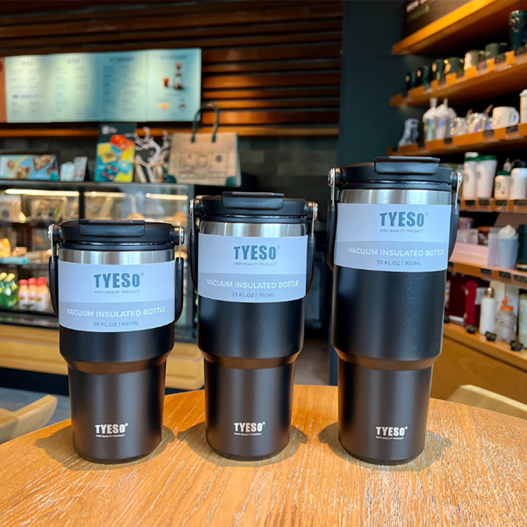 TYESO Large Capacity Stainless Steel Dual-Drink Travel Tumbler