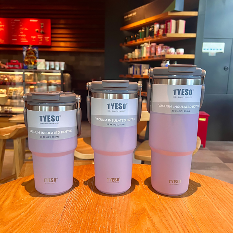 TYESO Large Capacity Stainless Steel Dual-Drink Travel Tumbler