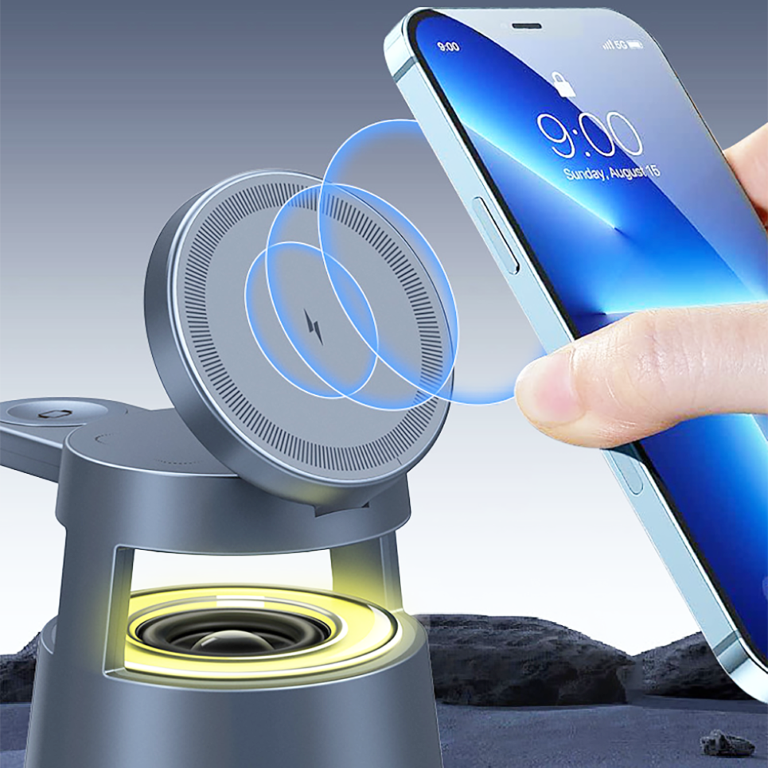 5-in-1 Magnetic Wireless Charger with Speaker and Night Light